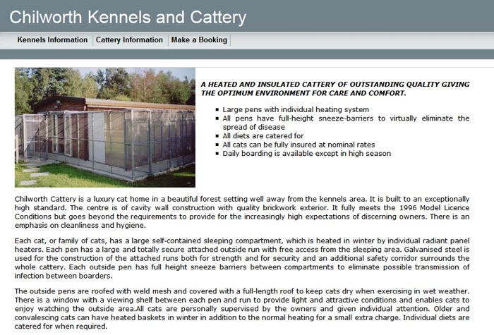 Chilworth Kennels and Cattery - British Cattery Directory